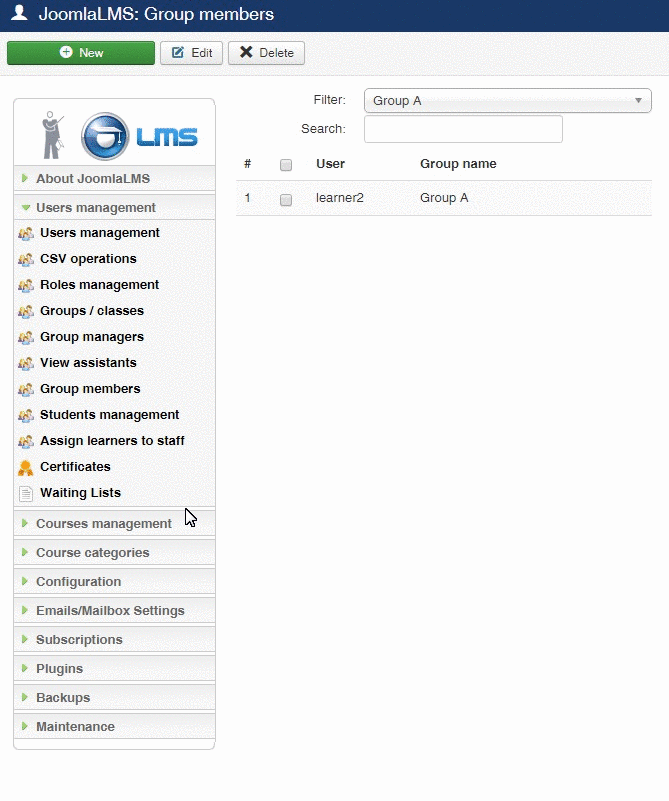 How to Organize Work and Study of Independent User Groups in JoomlaLMS?